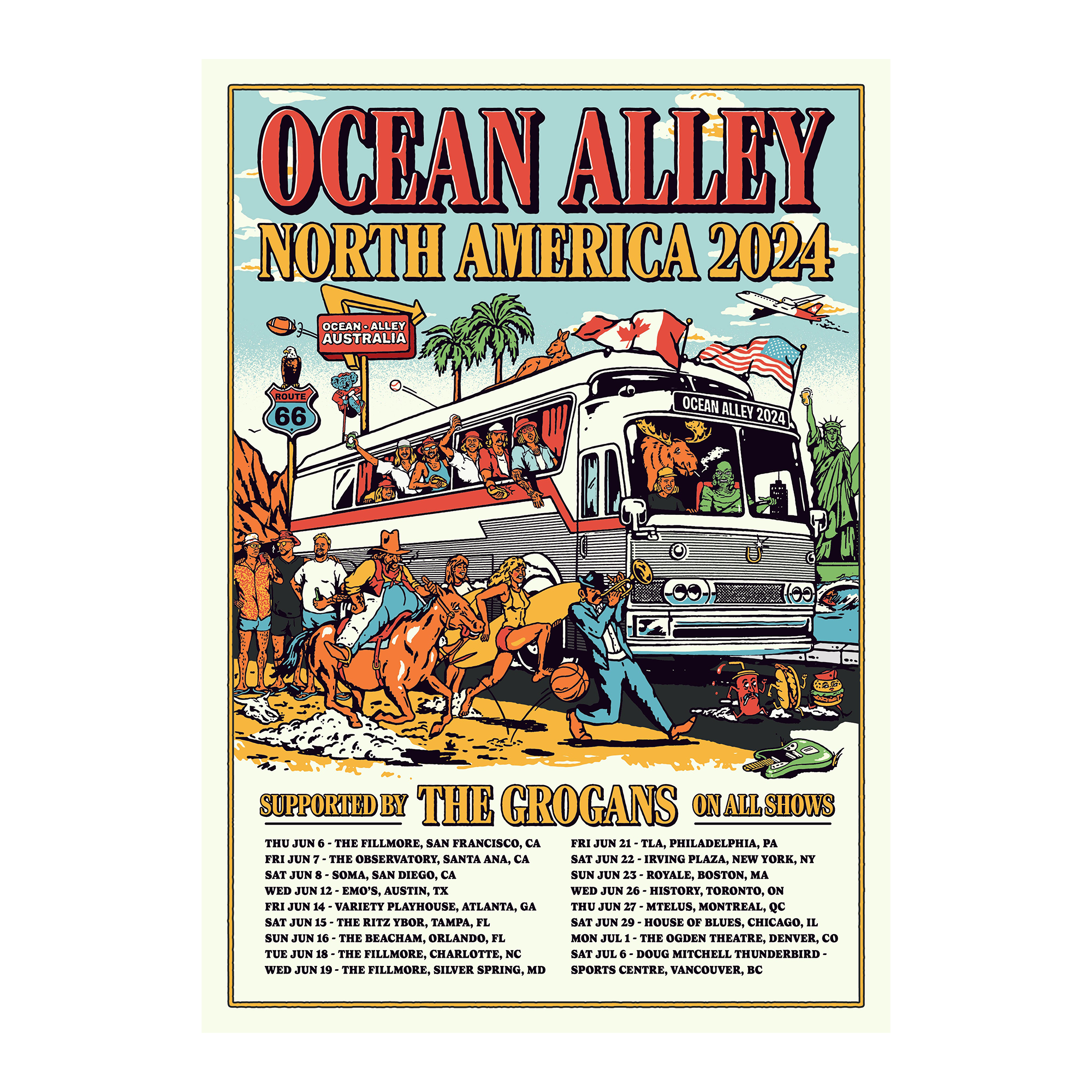 North America 2024 Tour Poster – Ocean Alley